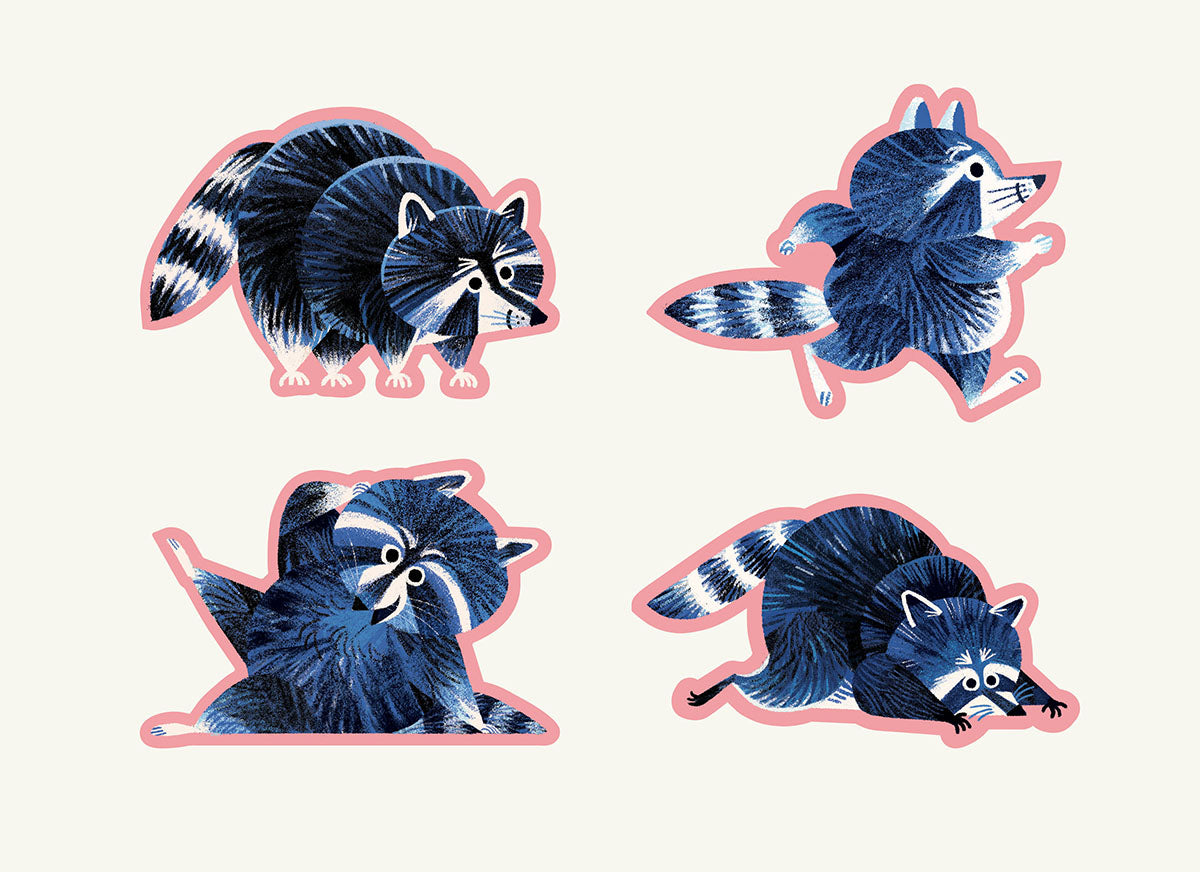 Raccoon Sticker Pack – Hey Bear